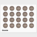Rustic Wood Texture Personalized Signature Script Classic Round Sticker ...