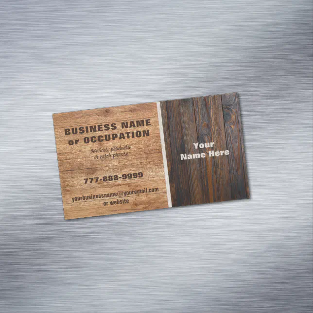Rustic Wood Tone Business Card | Zazzle