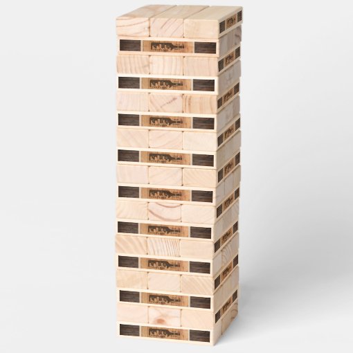 Rustic Wood Tone Business Logo Topple Tower | Zazzle