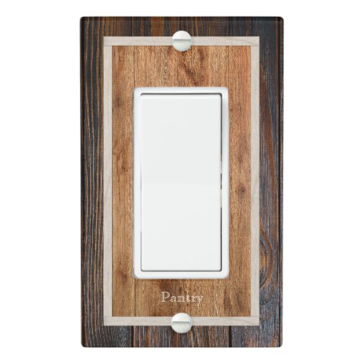 Rustic Wood Tone Square Custom Single Rocker Light Switch Cover | Zazzle