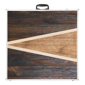 Rustic Wood Tone Triangle Reversed Beer Pong Table | Zazzle