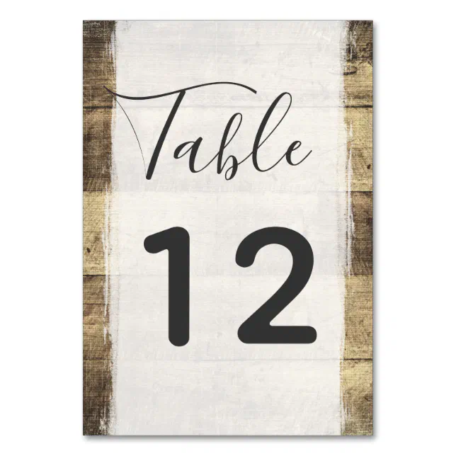 Rustic Wood Vintage Country Wedding Table Number | Zazzle