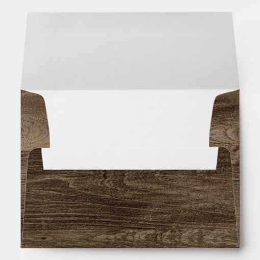 Rustic Wood & Vintage Lace Wedding Invitation Envelope | Zazzle