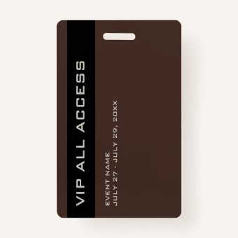 Rustic Wood VIP All Access Pass Event ID Badge | Zazzle