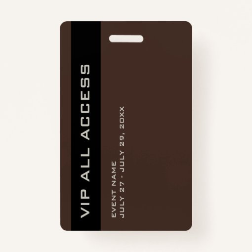 Rustic Wood VIP All Access Pass Event ID Badge | Zazzle