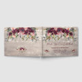 Rustic Wood Watercolor Floral Lights Wedding Guest Book | Zazzle