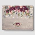 Rustic Wood Watercolor Floral Lights Wedding Guest Book | Zazzle