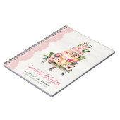 Rustic Wood Watercolor Floral Wedding Cake Bakery Notebook | Zazzle