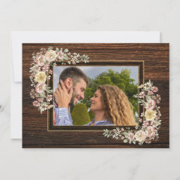 Rustic Wood Watercolor Flowers Template Engagement | Zazzle