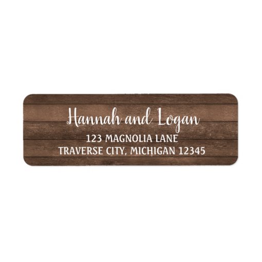 Rustic Wood Wedding Address Label | Zazzle
