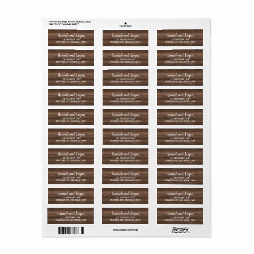 Rustic Wood Wedding Address Label | Zazzle