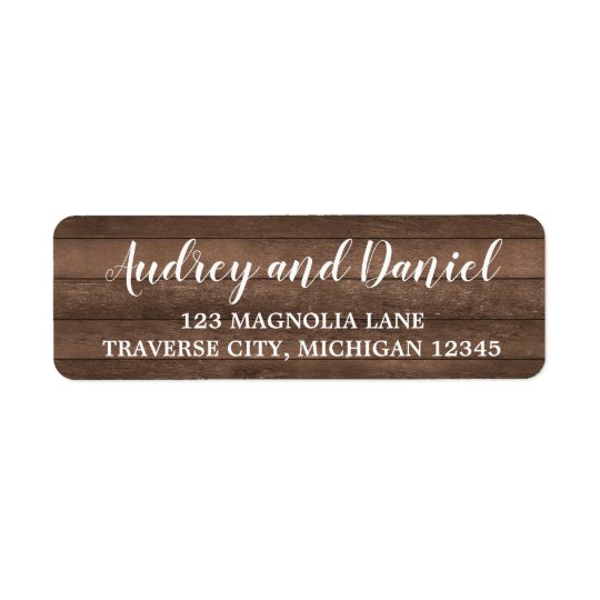 Rustic Wood Wedding Address Label | Zazzle.com