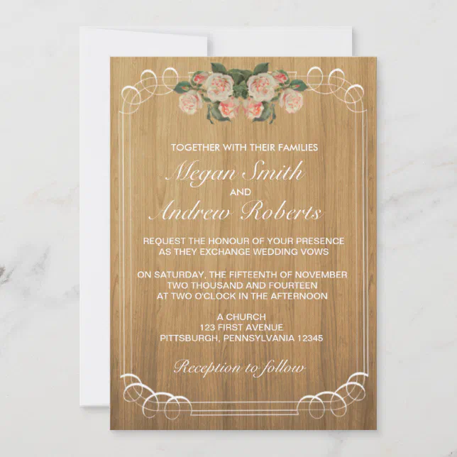 Rustic Wood Wedding Invitation | Zazzle