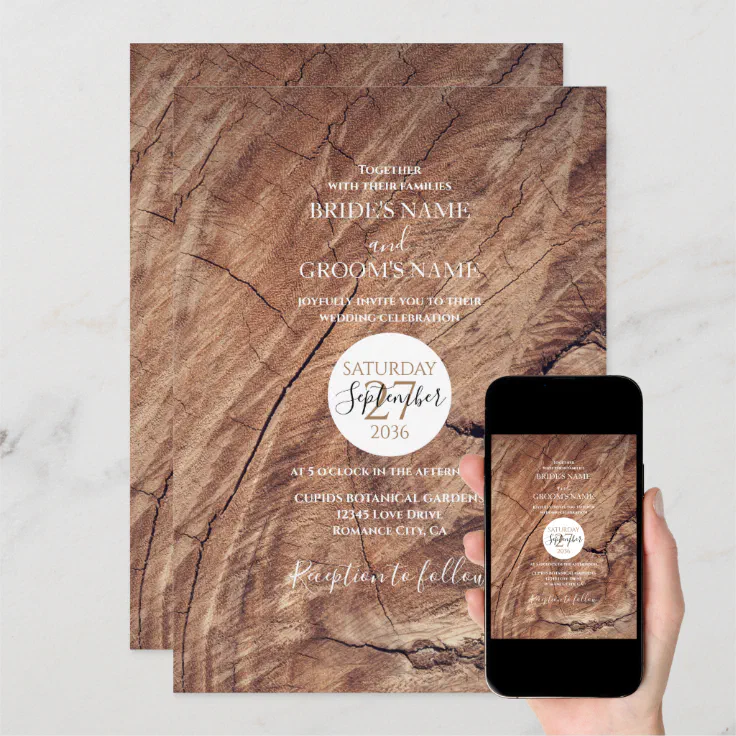 Rustic Wood Wedding Invitations | Zazzle
