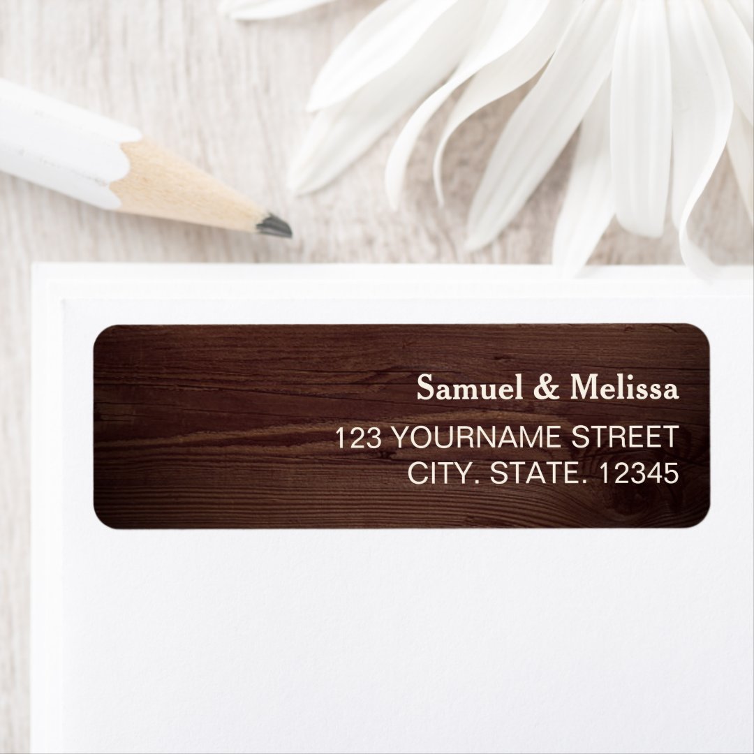 Rustic Wood Wedding Label | Zazzle