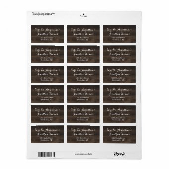 Rustic Wood Wedding Return Address Labels | Zazzle