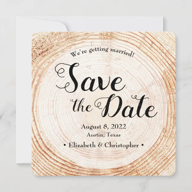 Rustic Wood Wedding Save the date Custom Photo Invitation | Zazzle