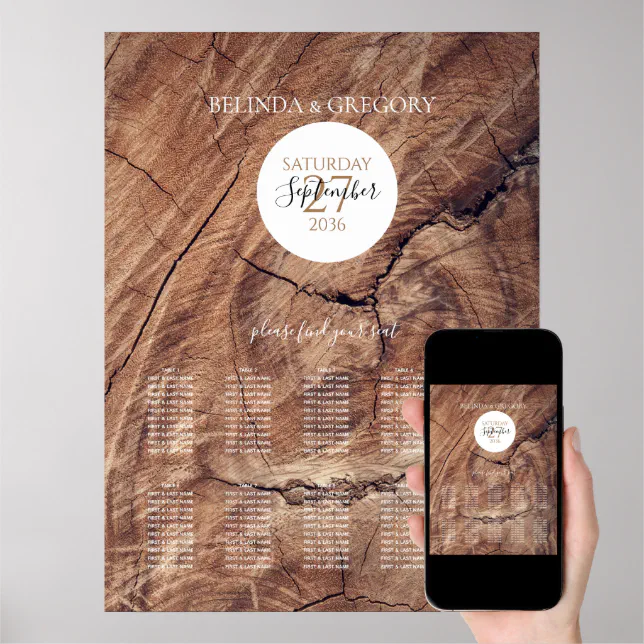 Rustic Wood Wedding Seating Chart | Zazzle