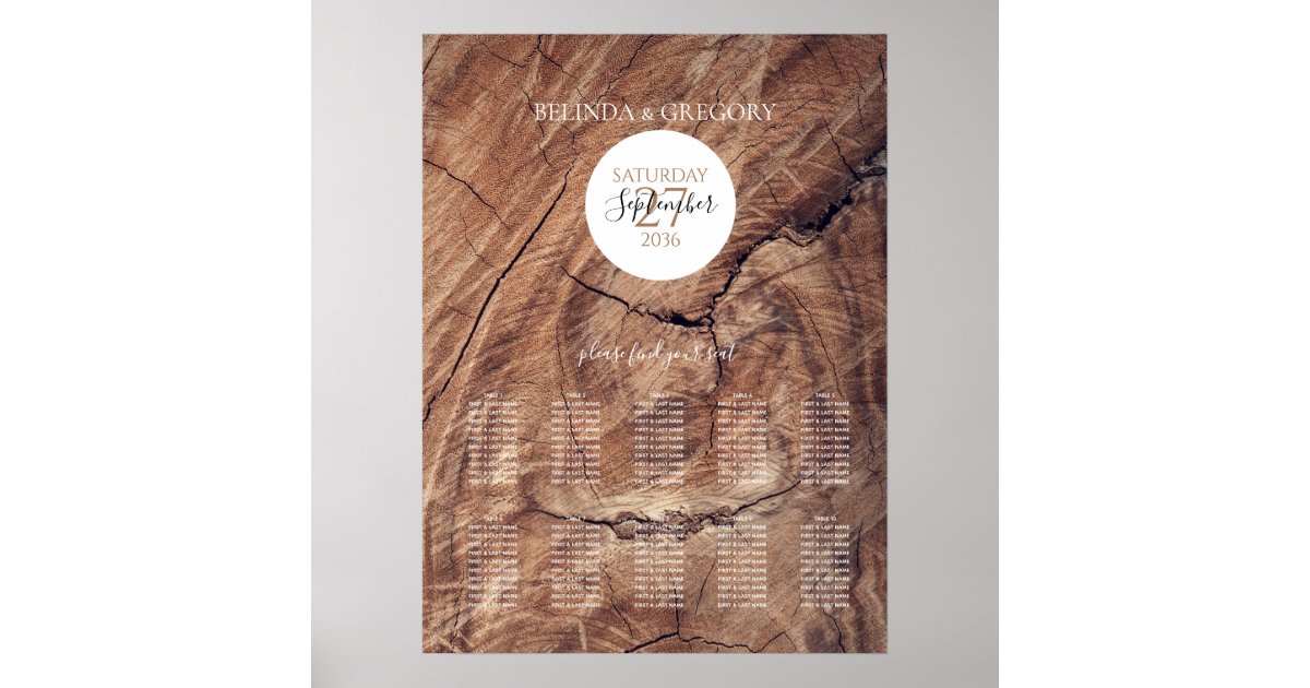 Rustic Wood Wedding Seating Chart | Zazzle