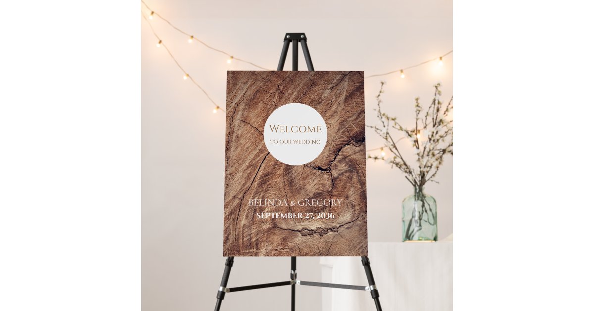 Rustic Wood Wedding Welcome Sign | Zazzle
