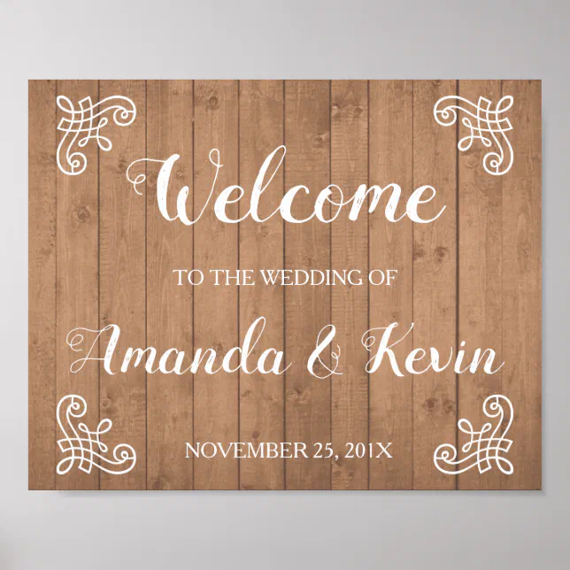 Rustic wood welcome wedding sign | Zazzle