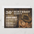 Rustic Wood Western 30th Birthday Party Invitation | Zazzle