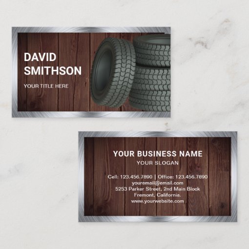 Rustic Wood Wheel Alignment Car Tire Shop Business Card | Zazzle