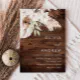 Rustic Wood White Boho Flowers Wedding Invitation | Zazzle