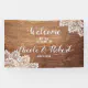 Rustic Wood White Lace Wedding Welcome Banner | Zazzle