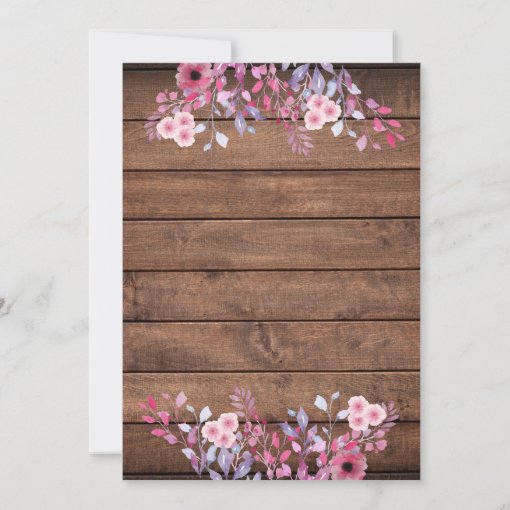 Rustic Wood Wildflowers Floral Wedding Invitation | Zazzle
