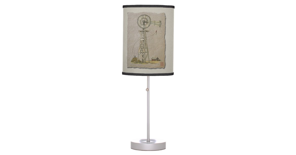 Rustic Wood Windmill Table Lamp | Zazzle