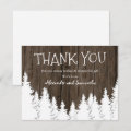 Rustic Wood Winter Pine Tree Thank You Card | Zazzle