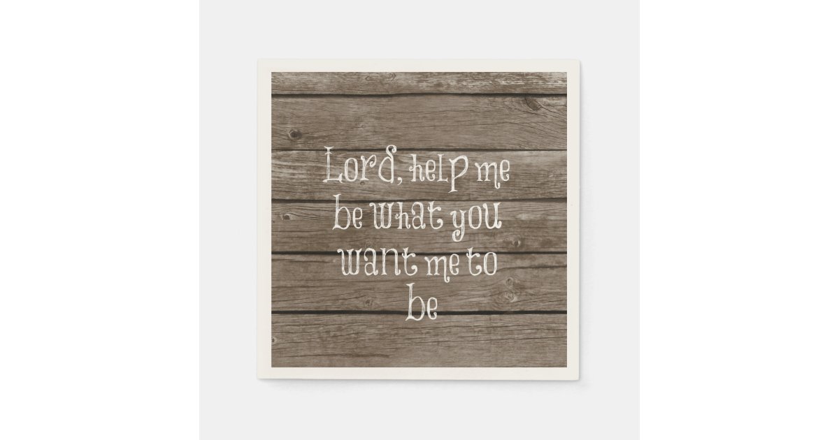 Rustic Wood with Christian Quote Napkins | Zazzle