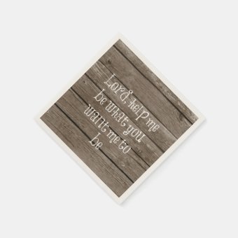 Rustic Wood with Christian Quote Napkins | Zazzle