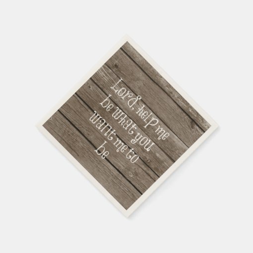 Rustic Wood with Christian Quote Napkins | Zazzle