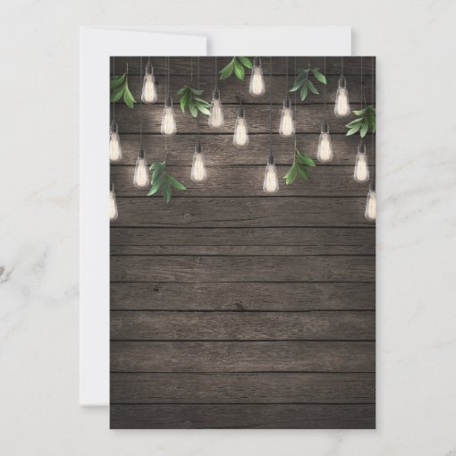 Rustic Wood with Lights Wedding Invitation | Zazzle