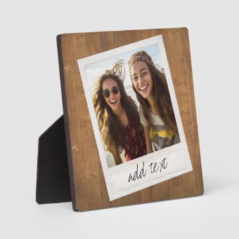 Rustic Wood with vintage square photo frame | Zazzle