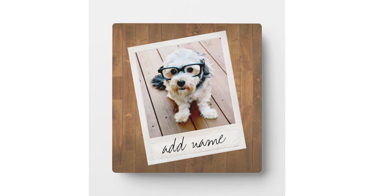 Rustic Wood with vintage square photo frame | Zazzle