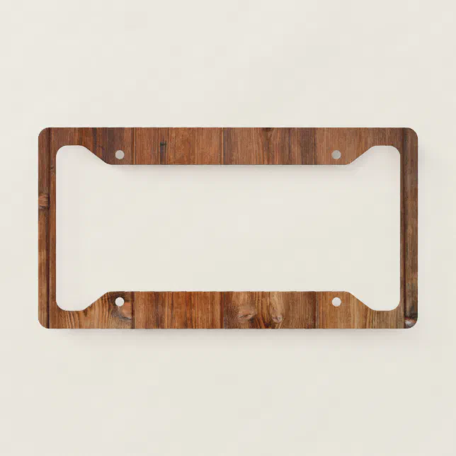 Rustic Wood Wooden Look License Plate Frame | Zazzle