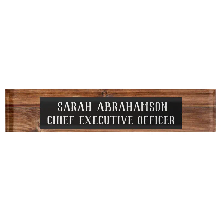 Rustic Wood Wooden Wood Grain Desk Sign Name Plate | Zazzle