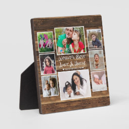 Rustic Wood World's Best Aunt And Uncle 8 Photo Plaque | Zazzle