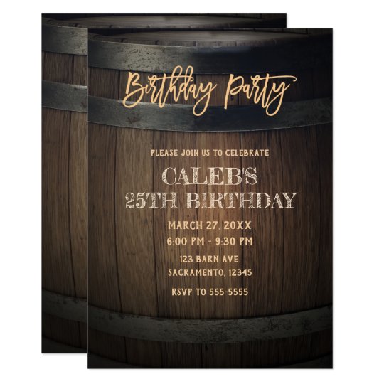 Rustic Wooden Barrel Birthday Party Invitation | Zazzle.com