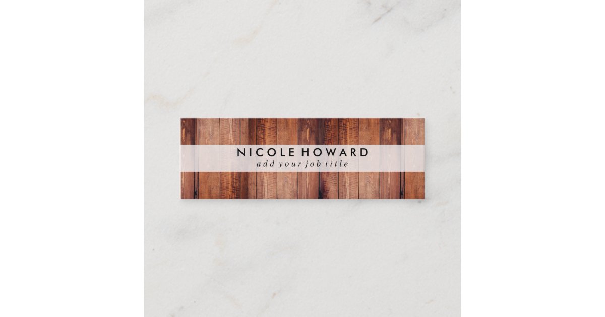 Rustic Wooden Boards Mini Business Card | Zazzle