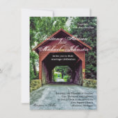 Rustic Wooden Covered Bridge Wedding Invitation | Zazzle