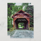 Rustic Wooden Covered Bridge Wedding Invitation | Zazzle