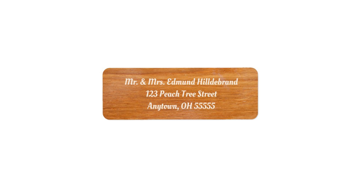 Rustic Wooden Custom Name Address Label | Zazzle