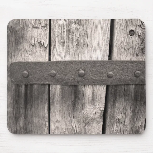 Rustic Wooden Door and Hinge Mouse Pad | Zazzle