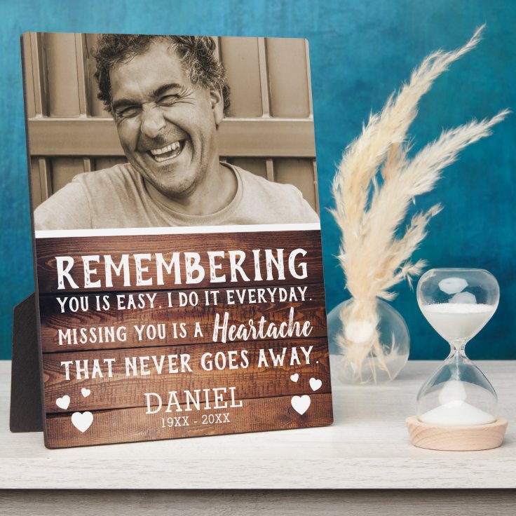 Rustic Wooden Family Memorial Photo Plaque | Zazzle