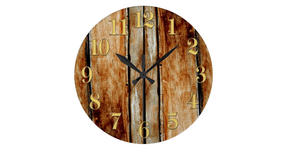 Rustic Wooden Fence Boards Effect Clock | Zazzle.com