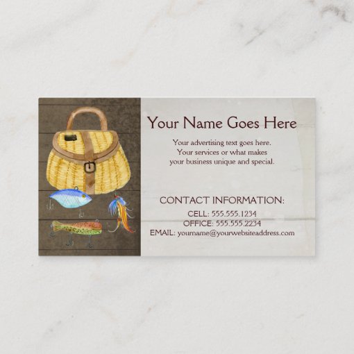 Rustic Wooden Fishing Guide Lake Charter Boat Business Card | Zazzle
